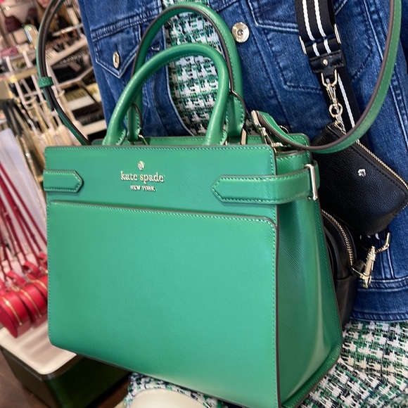 kate spade | Bags | Kate Spade Staci Medium Satchelcolor Green Bean ...